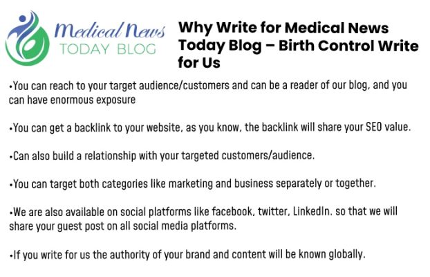 Birth Control Write for Us – Submit and Contribute Post